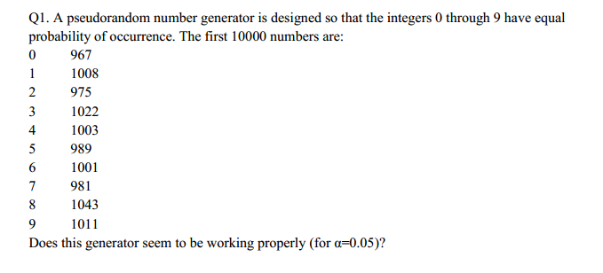 Solved A pseudorandom number generator is designed so that | Chegg.com