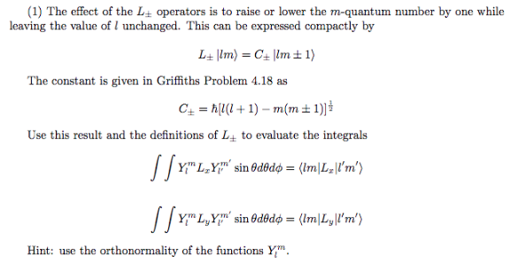 Solved (1) The effect of the L operators is to raise or | Chegg.com