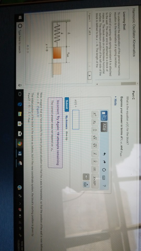 Solved Harmonic Oscillator Kinematics Part A Using the | Chegg.com Solved Harmonic Oscillator Kinematics Part A Using the | Chegg.com