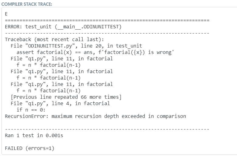 Solved Im Writing A Factorial Method In Python 3x And Im