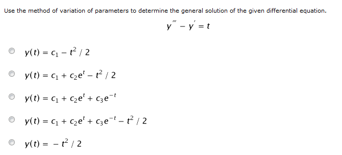 Solved Use the method of variation of parameters to | Chegg.com
