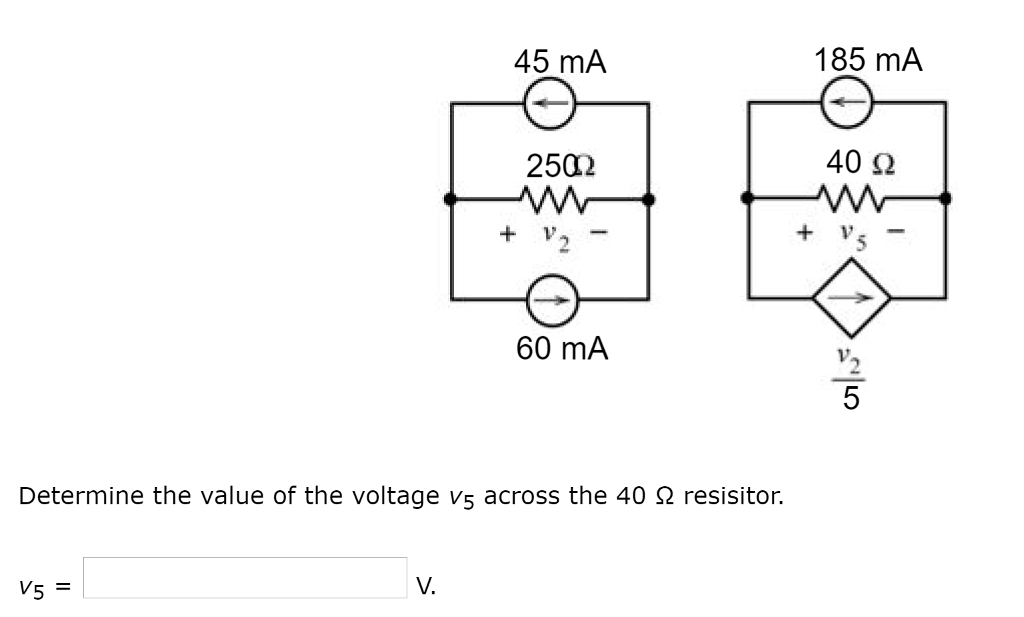 Solved Determine the value of the voltage across the 40 | Chegg.com