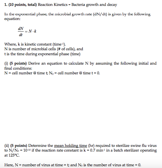 Solved In the exponential phase, the microbial growth rate | Chegg.com