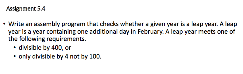 Solved Write an assembly program that checks whether a given | Chegg.com