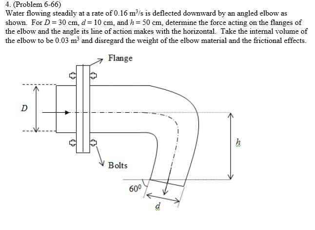 Solved 4. (Problem 6-66) Water flowing steadily at a rate of | Chegg.com Solved 4. (Problem 6-66) Water flowing steadily at a rate of | Chegg.com