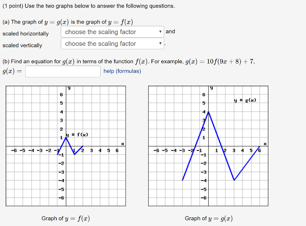 Solved (1 point) Use the two graphs below to answer the | Chegg.com