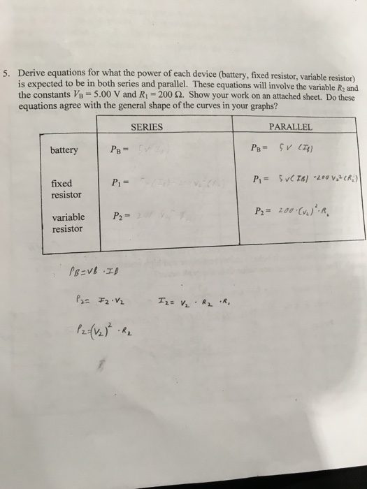 Solved Derive equations for what the power of each device | Chegg.com