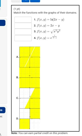 Solved Match the functions with the graphs of their domains. | Chegg.com