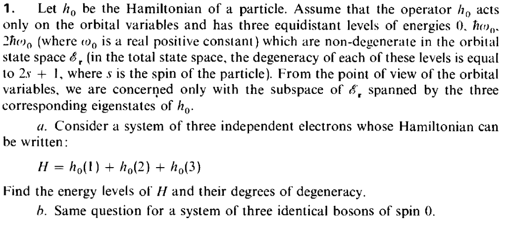 Solved 1. Let ho be the Hamiltonian of a particle. Assume | Chegg.com