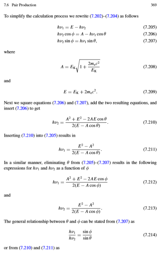 Solved (Particle Physics: Pair production (algebra)) How did | Chegg.com