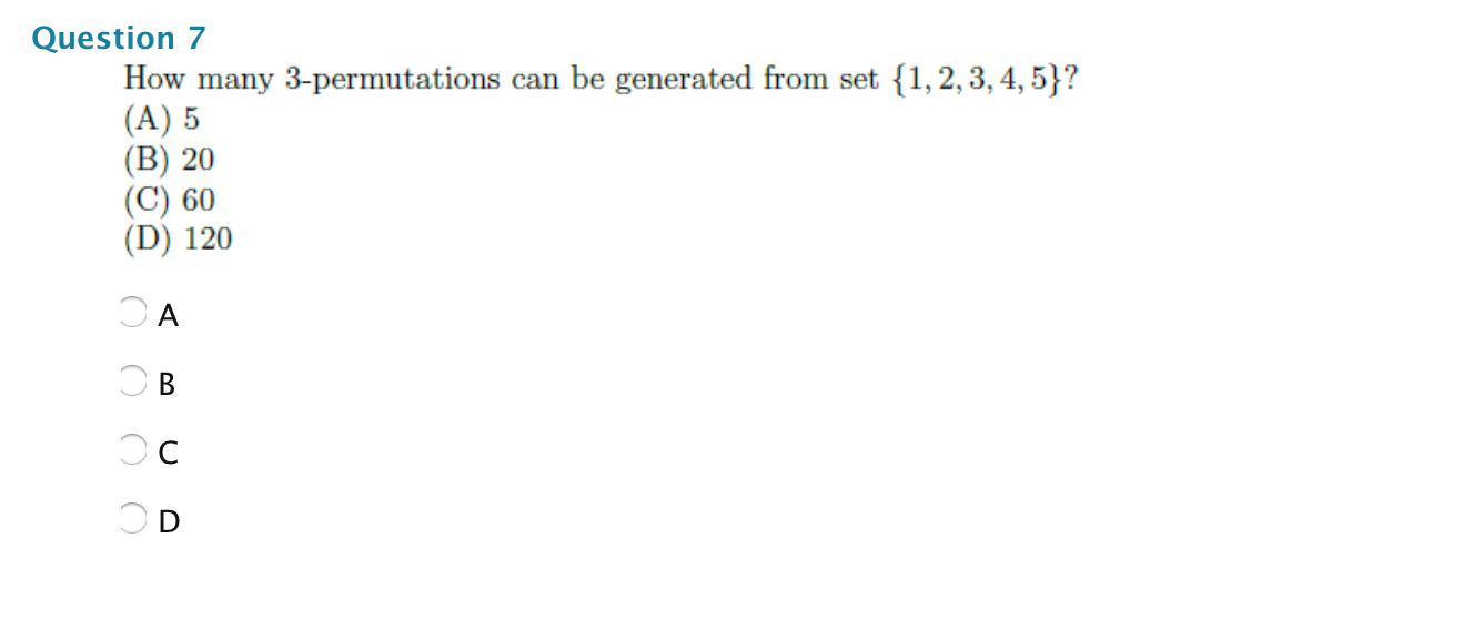 Solved Question 7 How many 3-permutations can be generated | Chegg.com
