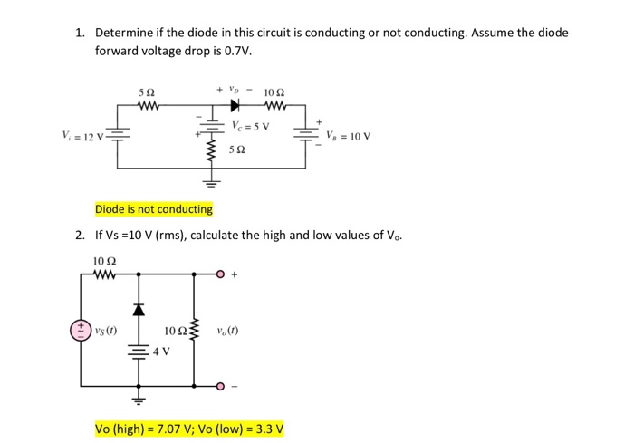 Solved Determine if the diode in this circuit is conducting | Chegg.com