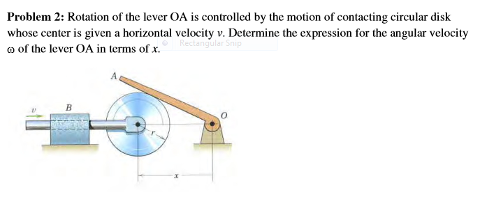 Solved Rotation Of The Lever Oa Is Controlled By The Motion