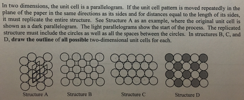 Solved In two dimensions, the unit cell is a parallelogram. | Chegg.com