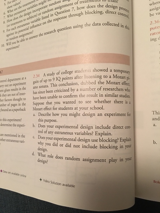 Solved For each extraneous variable listed in Question 7, | Chegg.com