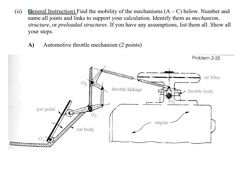 Solved (ii) General Instruction) Find the mobility of the | Chegg.com