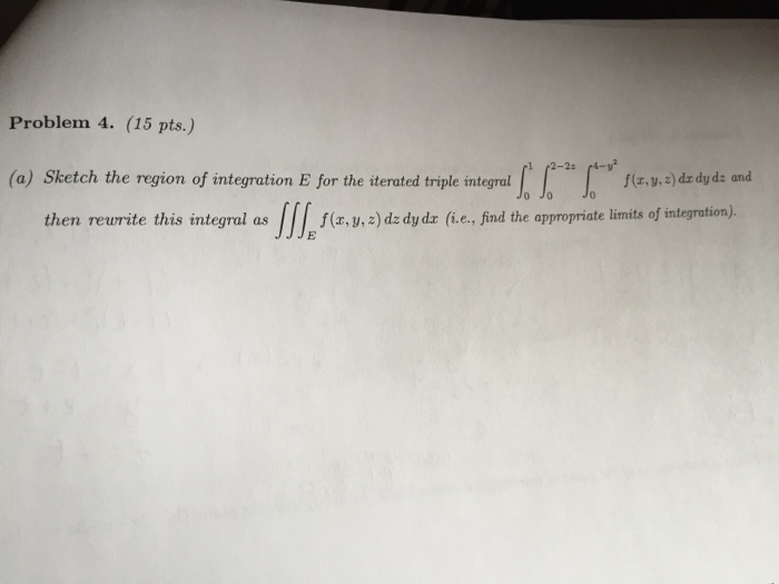 Solved Sketch the region of integration E for the iterated | Chegg.com