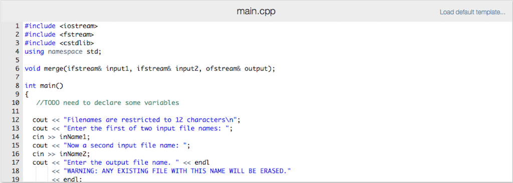 Solved Write A Program That Merges The Numbers In Two Files 