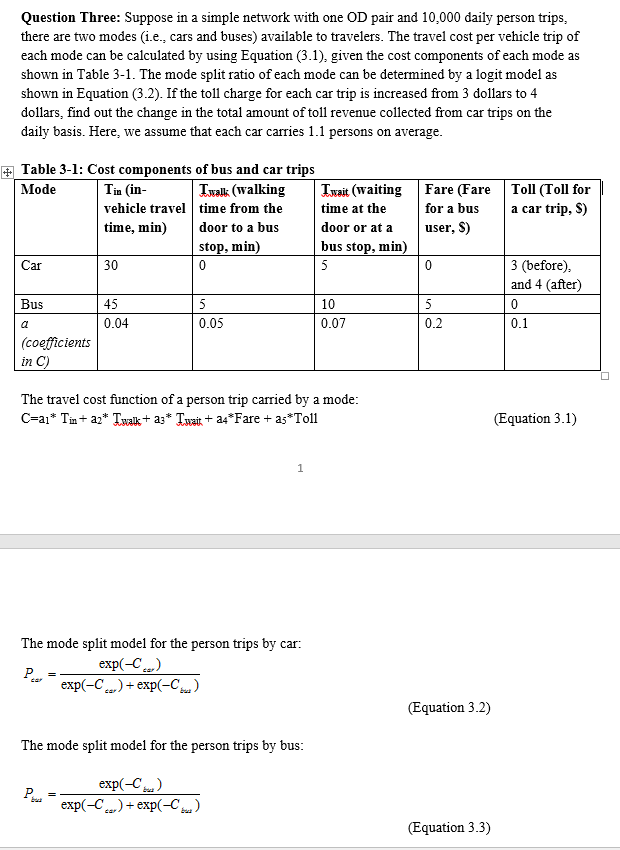 Solved Question Three: Suppose in a simple network with one | Chegg.com