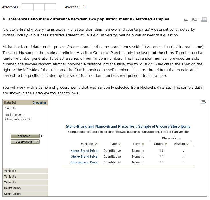 Solved Attempts: Average: /8 4. Inferences about the | Chegg.com
