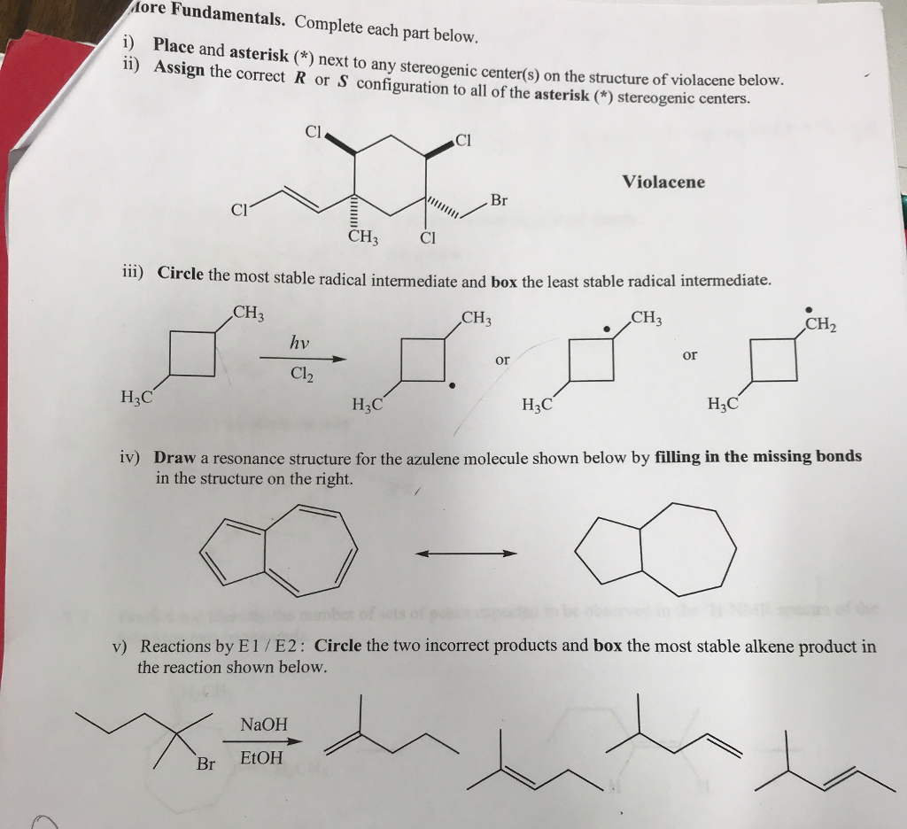 Solved More Fundamentals. Complete each part below. i) Place | Chegg.com