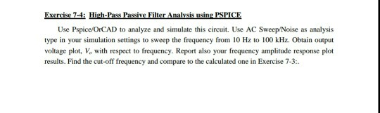 Exercise 7-2: Resonant Circuit Analysis using PSPICE | Chegg.com