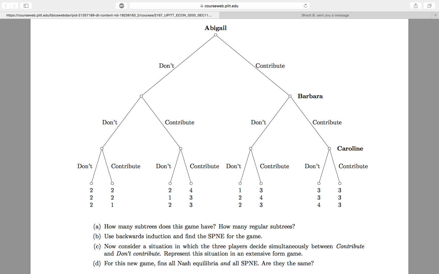 Solved (a) How many subtrees does this game have? How | Chegg.com