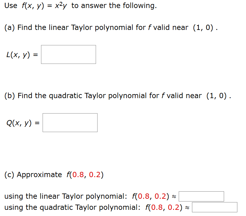 Solved Use f(x, y) = x^2y to answer the following Find the | Chegg.com