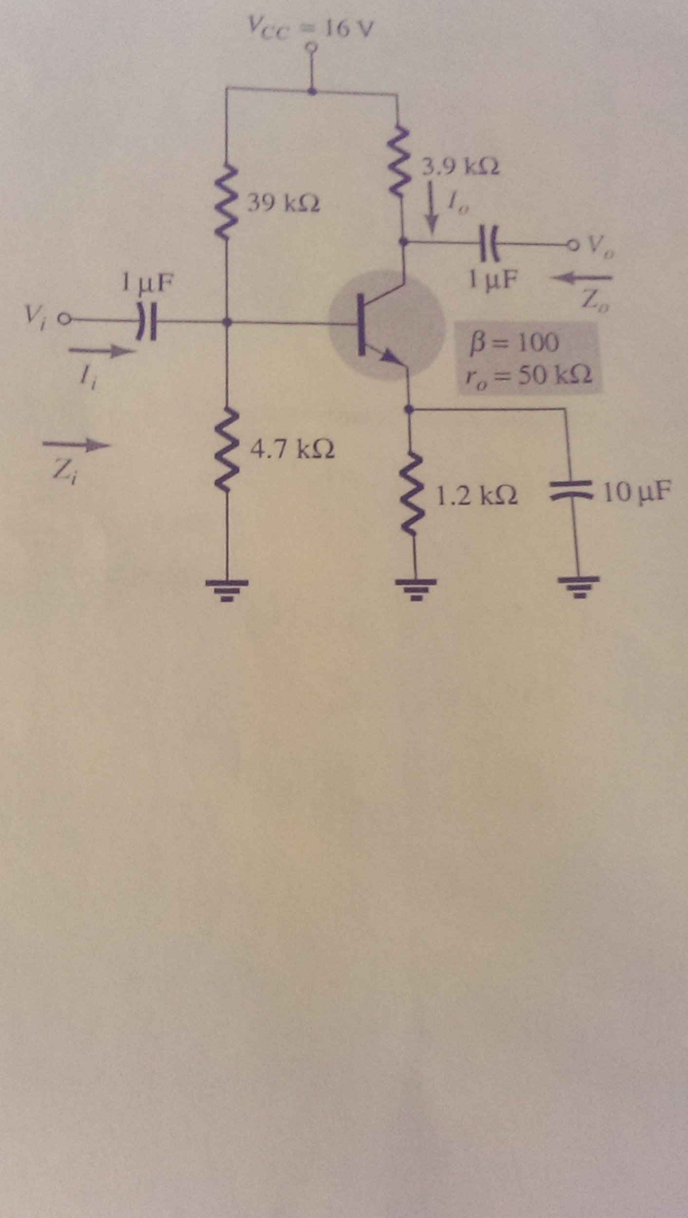 Solved a) Determine reb) Calculate Zi and Zoc) Find Avd) | Chegg.com