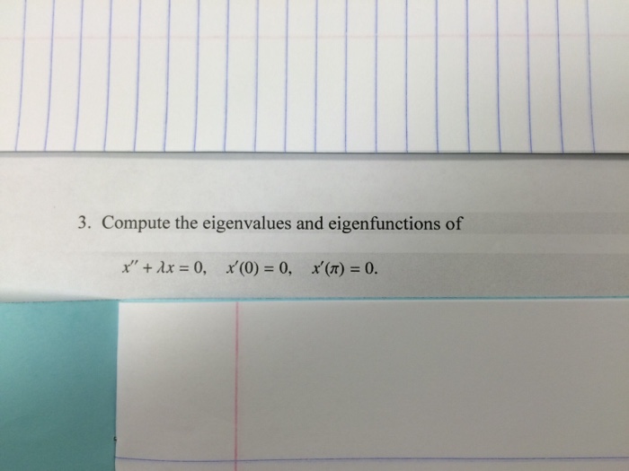 Solved 3. Compute the eigenvalues and eigenfunctions of 0, | Chegg.com