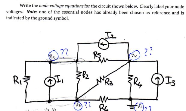 Solved Write the node-voltage equations for the circuit | Chegg.com