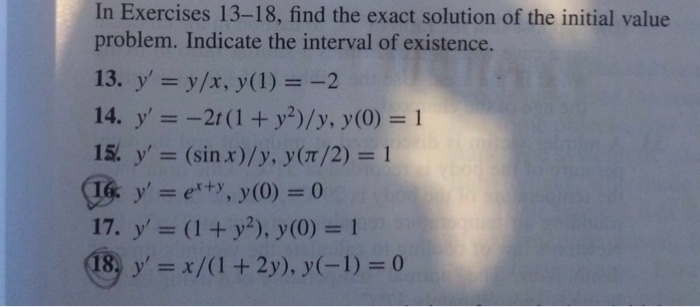 Solved Find the exact solution of the initial value problem. | Chegg.com