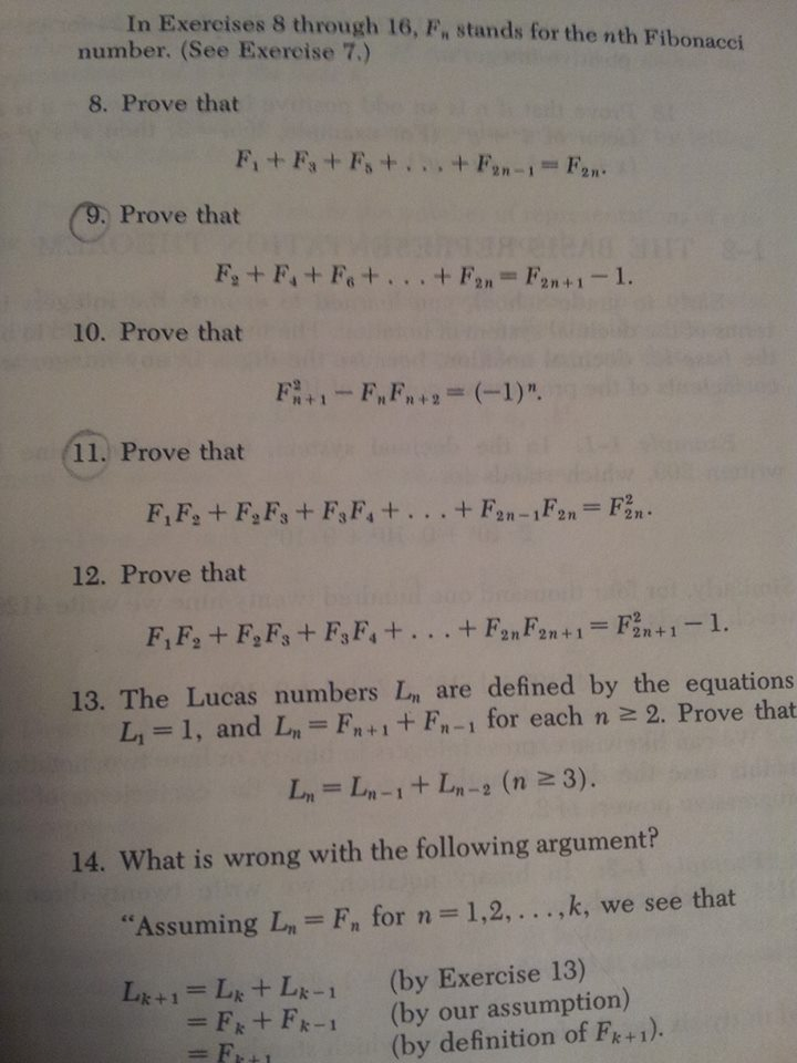 Solved In Exercises 8 through 16. Fn stands for the nth | Chegg.com