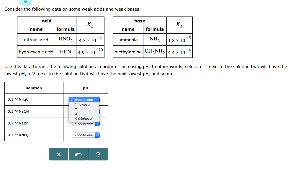 Solved Consider the following data on some weak acids and | Chegg.com