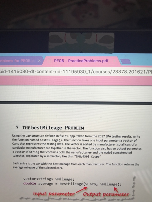Solved Using the Car structure defined in file pi. cpp, | Chegg.com