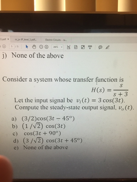 Solved Consider a system whose transfer function is H(s) = | Chegg.com