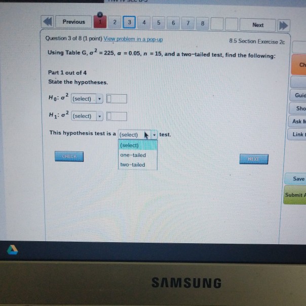 Solved Previous Next Question 3 of 8 (1 point) View problem | Chegg.com