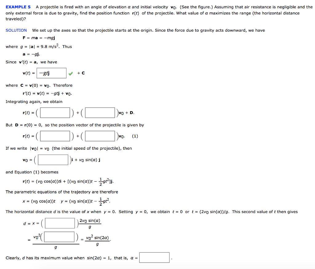 Solved A projectile is fired with an angle of elevation | Chegg.com