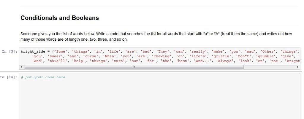 Solved Conditionals and Booleans Someone gives you the list | Chegg.com