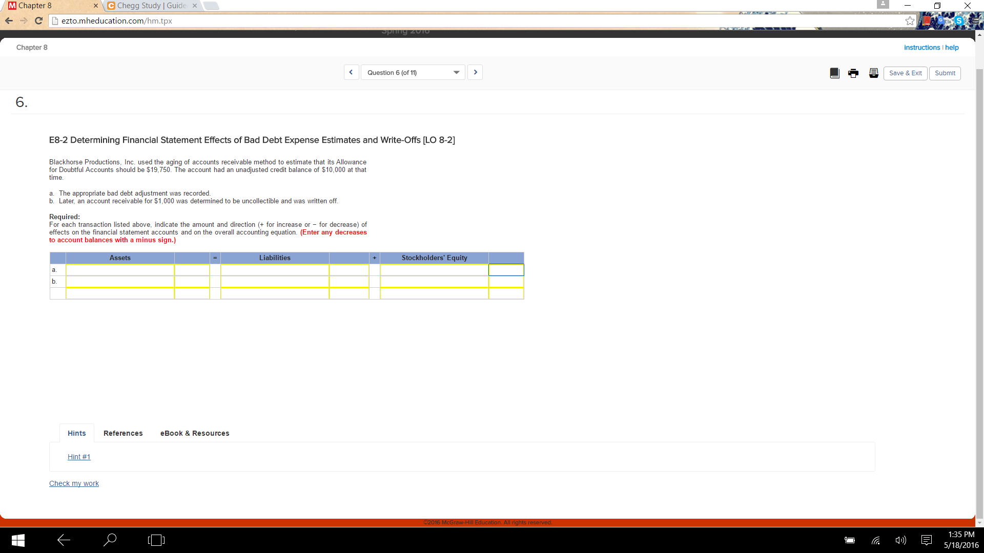 Solved Determining Financial Statement Effects of Bad Debt | Chegg.com