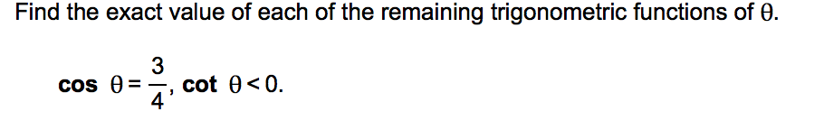 Solved Find the exact value of each of the remaining | Chegg.com