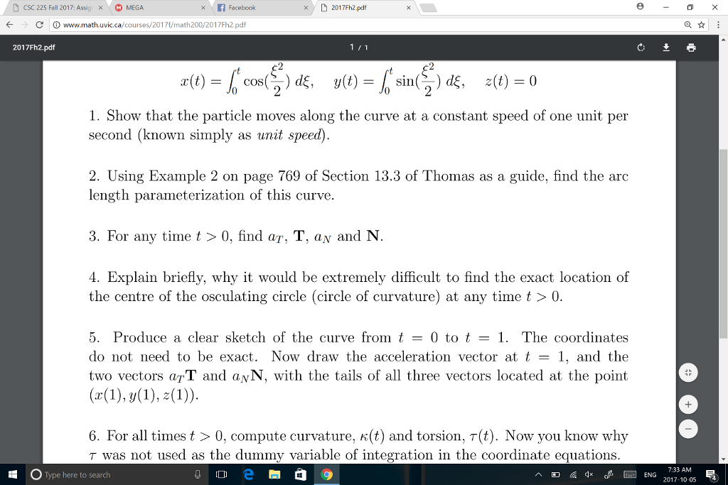 D CSC 225 Fall 2017: Assig MEGA Facebcok × / D 201 | Chegg.com