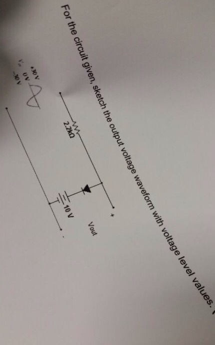 Solved For the circuit given, sketch the output voltage | Chegg.com