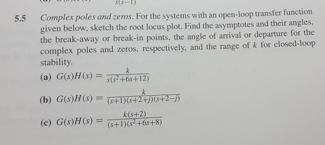 Solved 5.5 Complex poles and zeros. For the systems with an | Chegg.com