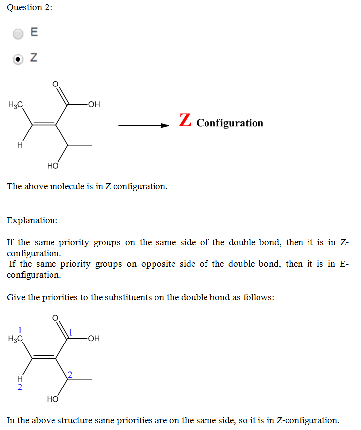 Z Vs E Configuration