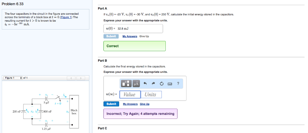 Solved Problem 6.33 Part A The four capacitors in the | Chegg.com