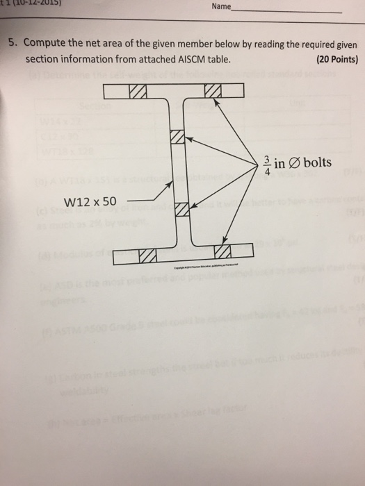 Solved Compute the net area of the given member below by | Chegg.com