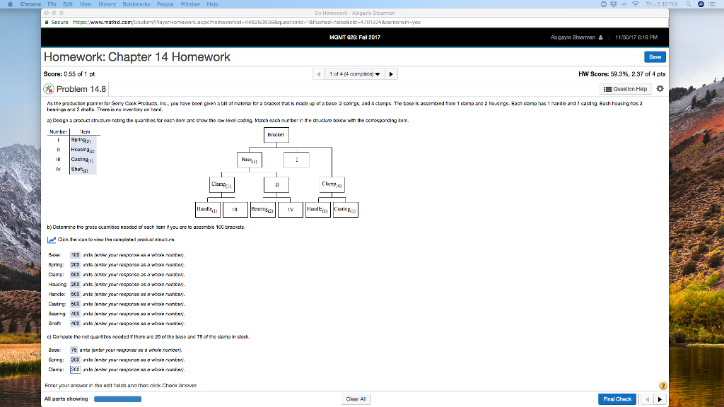 As the production planner for Gerry Cook Products, | Chegg.com