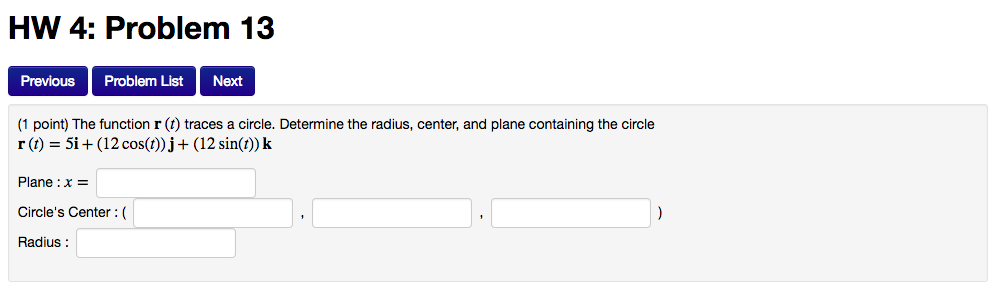 Solved HW 4: Problem 13 Previous Problem List Next (1 point) | Chegg.com