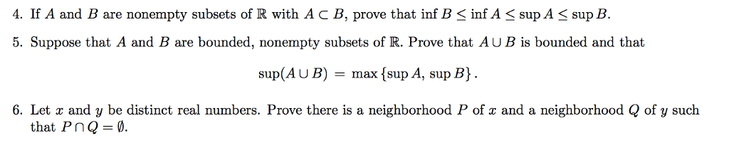 Solved If A and B are nonempty subsets of the set of real | Chegg.com